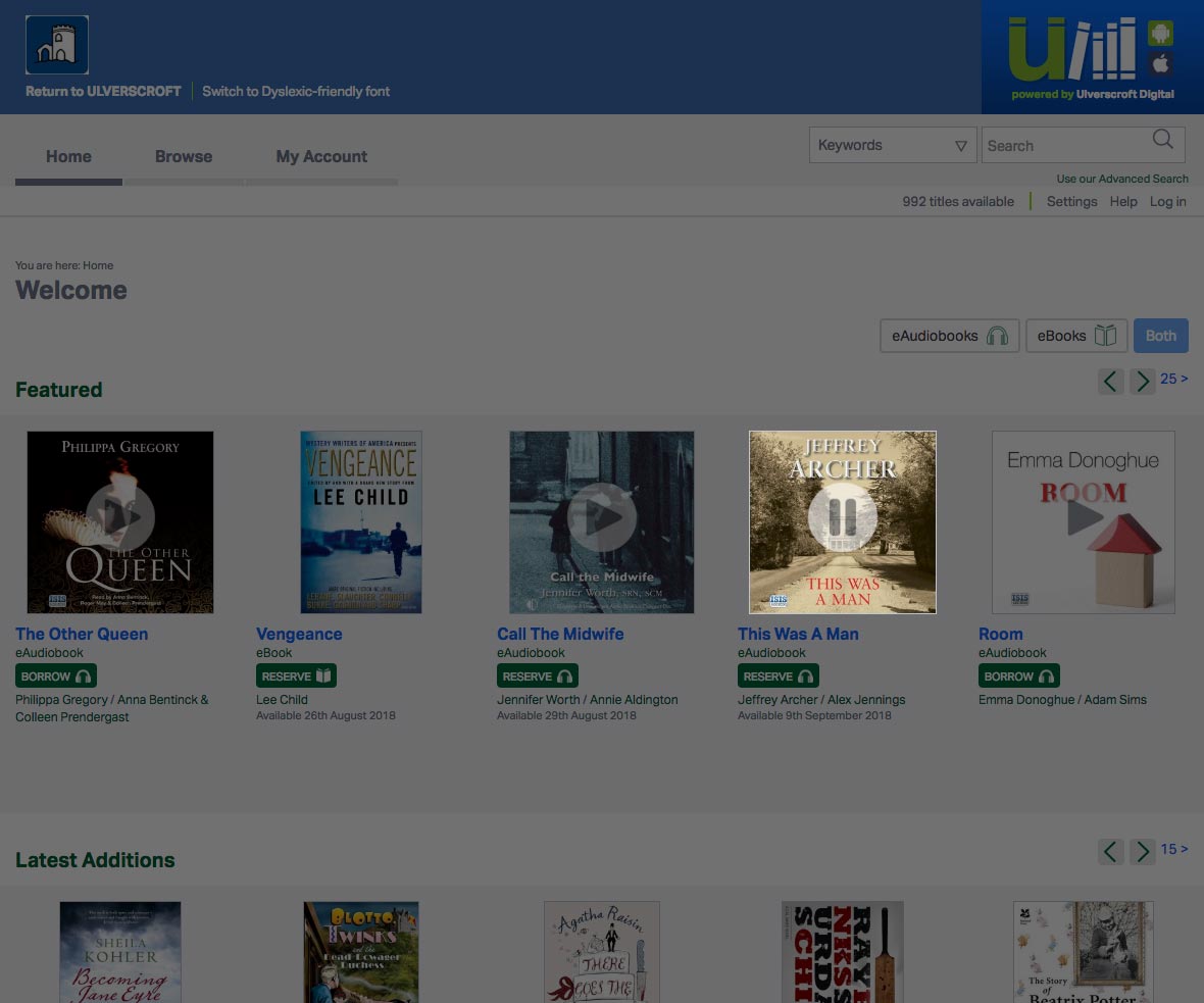 Using a web browser | uLIBRARY